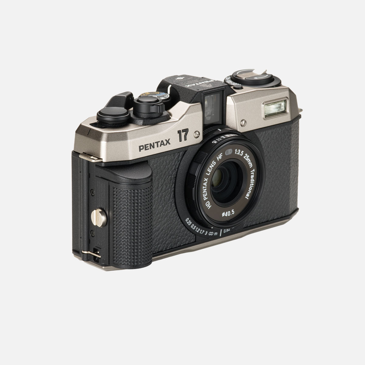 Compact film camera with fixed focal length, designed to capture half ...