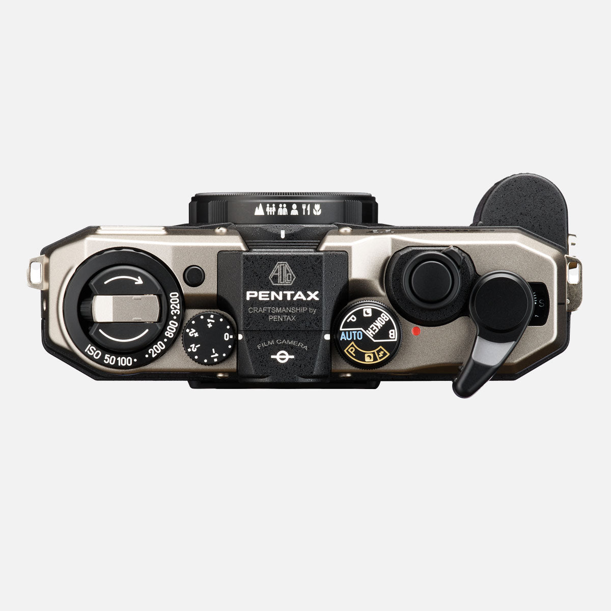 Compact film camera with fixed focal length, designed to capture half ...
