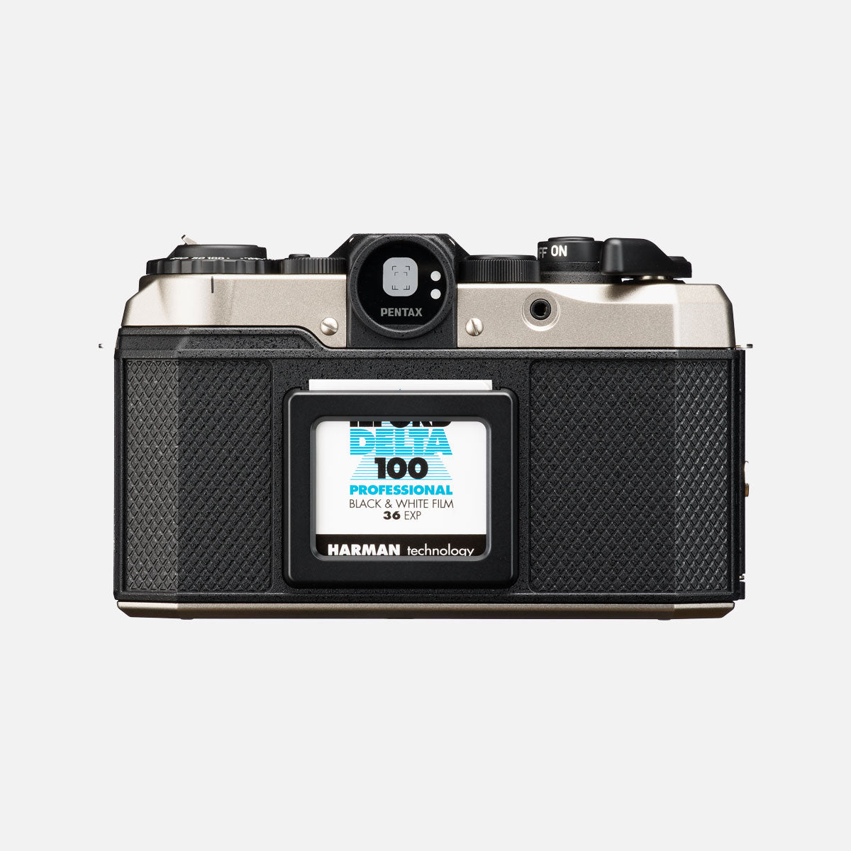Compact film camera with fixed focal length, designed to capture half ...